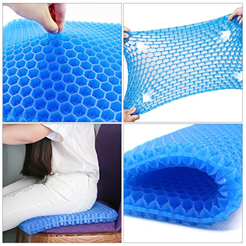 HST Gel Seat Cushion, Egg Seat Cushion with Non-Slip Cover,Ventilation Breathable Honeycomb for Pressure Relief, for Office Chair Car Wheelchair