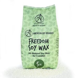 American Soy Organics- 5 lb of Freedom Soy Wax Beads for Candle Making – Microwavable Soy Wax Beads – Premium Soy Candle Making Supplies