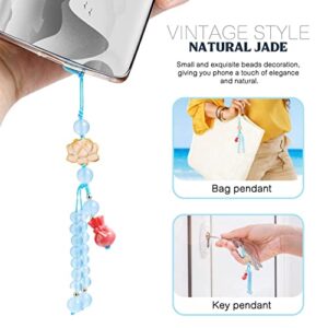 Hemobllo Cell Phone Strap Anti- Lost Phone Lanyard Crystal Chinese Style Phone Charm Key Chain Car Key Hanging Pendants Decor for Car Phone Fan Clothing Decor Blue