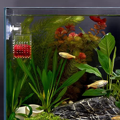 WEAVERBIRD Cone Red Worm Feeder Acrylic V-Shape Shrimp Fish Tank Feeding Cup with Suction Cup