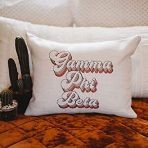 Sorority Shop Gamma Phi Beta Pillow – Retro Design, 12" x 16" Lumbar Pillow Sorority