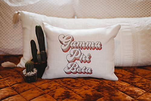 Sorority Shop Gamma Phi Beta Pillow – Retro Design, 12" x 16" Lumbar Pillow Sorority