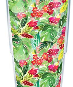 Tervis Yao Cheng - Tropical Bloom Made in USA Double Walled Insulated Tumbler Cup Keeps Drinks Cold & Hot, 24oz, Classic