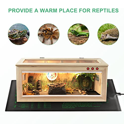 RIOGOO 10"x20.75" Seedling Heat Mat and Thermostat Controller 68-108°F Digital Thermostat Controller IP68 Waterproof (Heated mat+Thermostat Controller)