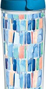 Tervis Yao Cheng - Vertical Stripes Made in USA Double Walled Insulated Tumbler Cup Keeps Drinks Cold & Hot, 24oz Water Bottle, Clear