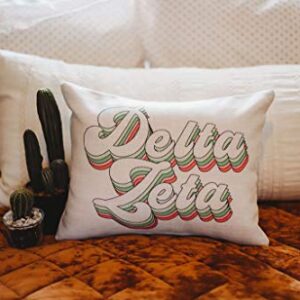 Sorority Shop Delta Zeta Pillow – Retro Design, 12" x 16" Lumbar Pillow Sorority