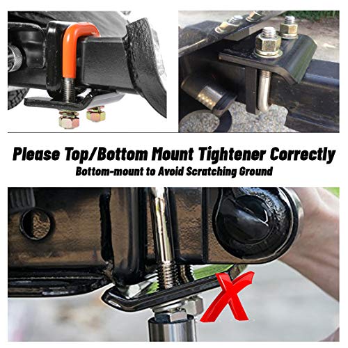 CZC AUTO Hitch Tightener Heavy Duty Anti-Rattle Stabilizer for1.25 2 Inch Hitch, Rubber Coated Lock Down Hitch Stabilizer Set with a Wrench for Hitch Tray Cargo Carrier Bike Rack Trailer Ball Mount