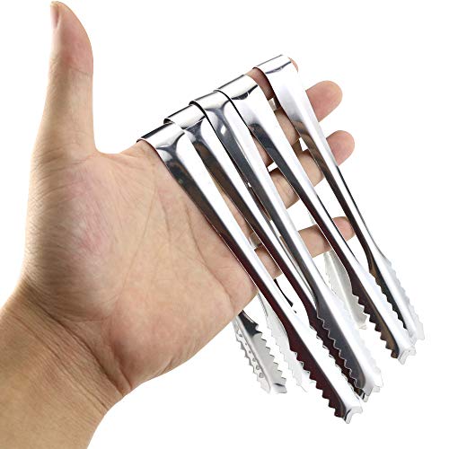 Twdrer 20 Pack 6 Inch Small Mini Stainless Steel Serving Tongs Appetizers Tongs,Sugar Tongs Ice Tongs for Tea,Coffee,Bar,Kitchen