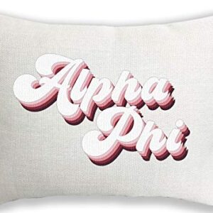 Sorority Shop Alpha Phi Pillow – Retro Design, 12" x 16" Lumbar Pillow Sorority