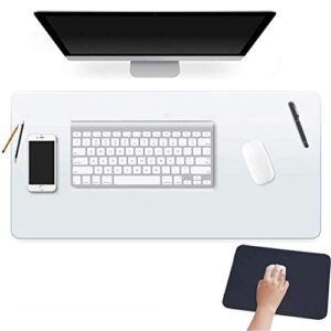 clear desk pad blotter on top of desks office table protector laptop computer keyboard desktop plastic pvc transparent non-slip desk writing mat organizer mouse pad included waterproof 16 x 32 inches