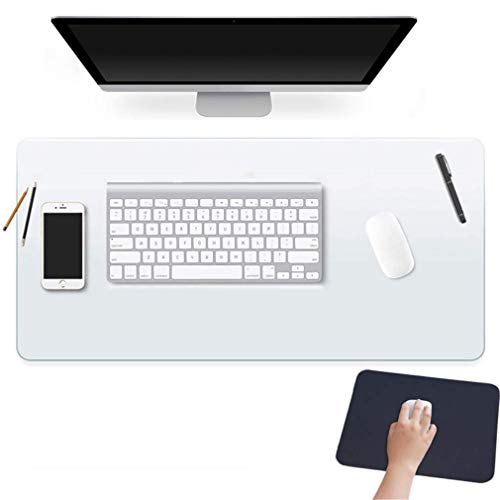 Clear Desk Pad Blotter on Top of Desks Office Table Protector Laptop Computer Keyboard Desktop Plastic PVC Transparent Non-slip Desk Writing Mat Organizer Mouse Pad Included Waterproof 16 X 32 Inches