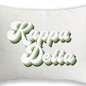 Sorority Shop Kappa Delta Pillow – Retro Design, 12" x 16" Lumbar Pillow Sorority