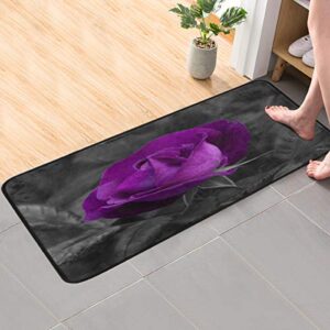 CaTaKu Purple Rose Area Rug 39x20 Inches Polyester Area Rug Floor Rug Runner Washable Carpet Mat for Kitchen Dinning Room Home Decorative