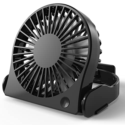 COMLIFE Small USB Desk Fan, Foldable and Powerful, Quiet Mini Table Fan for Home Office Travel, Black