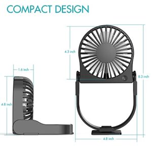 COMLIFE Small USB Desk Fan, Foldable and Powerful, Quiet Mini Table Fan for Home Office Travel, Black