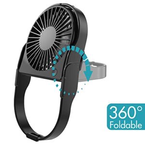 COMLIFE Small USB Desk Fan, Foldable and Powerful, Quiet Mini Table Fan for Home Office Travel, Black