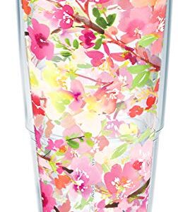 Tervis Yao Cheng - Sakura Floral Made in USA Double Walled Insulated Tumbler Cup Keeps Drinks Cold & Hot, 24oz, Classic