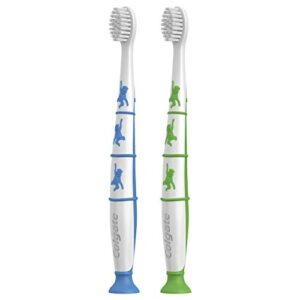 Colgate Zero Kids Toothbrush with Extra Soft Bristles and Suction Cup Holder, BPA Free - 2 Count