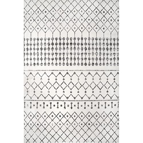 nuLOOM Zola Geometric Moroccan Area Rug, 5' x 8', Grey