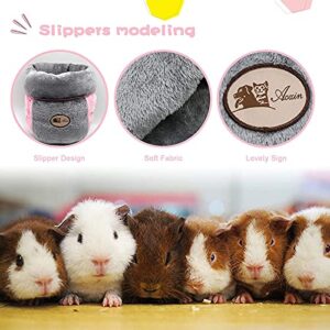 YUEPET Guinea Pig Bed Cuddle Cave Warm Fleece Cozy House Bedding Sleeping Cushion Cage Nest for Small Animal Squirrel Chinchilla Rabbit Hedgehog Cage Accessories (Grey)