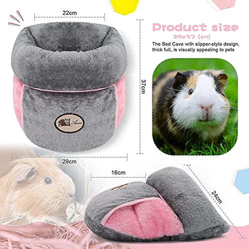 YUEPET Guinea Pig Bed Cuddle Cave Warm Fleece Cozy House Bedding Sleeping Cushion Cage Nest for Small Animal Squirrel Chinchilla Rabbit Hedgehog Cage Accessories (Grey)