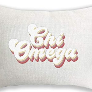 Sorority Shop Chi Omega Pillow – Retro Design, 12" x 16" Lumbar Pillow Sorority