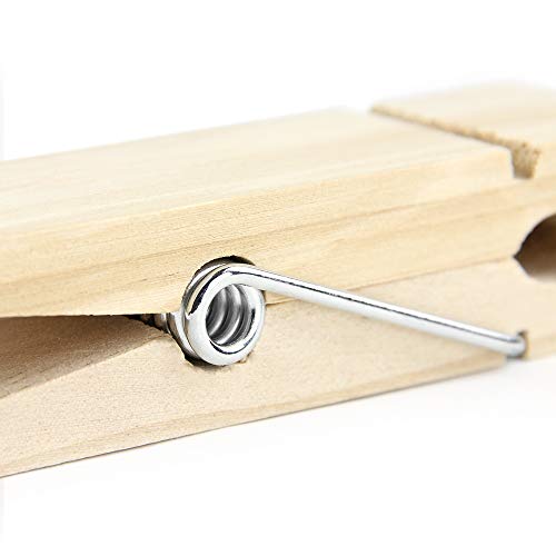 6 Inch, Giant Clothespins, Jumbo Wood Clips for DIY Craft, Bathroom or Laundry Room Decoration, 12 PCS