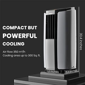 TOSOT 8,000 BTU(ASHRAE) 5,000 BTU (DOE) Portable Air Conditioner Quiet, Remote Control, Built-in Dehumidifier, Fan, Easy Window Installation Kit - Cool Rooms Up to 300 Square Feet