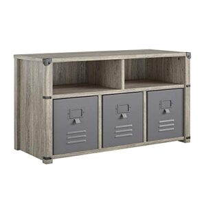 little seeds nova bedroom grey storage bench, gray oak