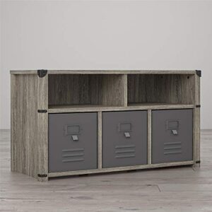 Little Seeds Nova Bedroom Grey Storage Bench, Gray Oak