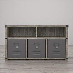 Little Seeds Nova Bedroom Grey Storage Bench, Gray Oak