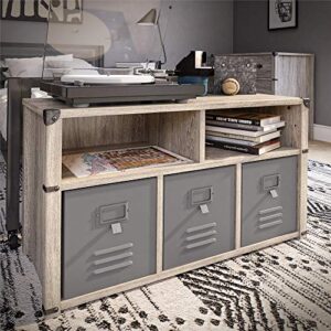 Little Seeds Nova Bedroom Grey Storage Bench, Gray Oak