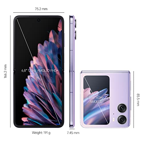 OPPO Find N2 Flip Dual-SIM 256GB ROM + 8GB RAM (GSM only | No CDMA) Factory Unlocked 5G Smartphone (Moonlit Purple) - International Version