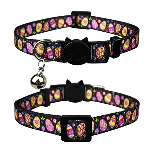 Lamphyface 3 Pack Easter Cat Collar with Bell Breakaway Adjustable