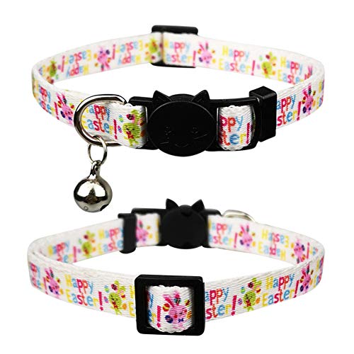 Lamphyface 3 Pack Easter Cat Collar with Bell Breakaway Adjustable