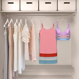 Niclogi Tank Tops Hangers Bra Hangers 4 Pack Space Saving Hanger Metal Folding Closet Organizer for Tank Tops, Cami, Bras, Bathing Suits, Belts