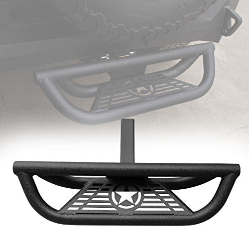 YZONA 2.5 Inch Drop Universal Bumper Hitch Step Trailer for 2 Inch Receiver Compatible with Pickups Trucks Vans SUVs ATVs, with Pin Lock & U-Bolts Stabilize, Tow Guard Protector Rear bar