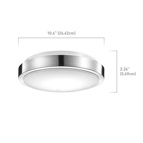 Globe Electric 60839 Wi-Fi Smart 11" Flush Mount Ceiling Light, Brushed Nickel, No Hub Required, Voice Activated, Energy Star, 16 W, Multicolor Changing RGB, White 2000K - 5000K, 1120 Lumens, 80 CRI