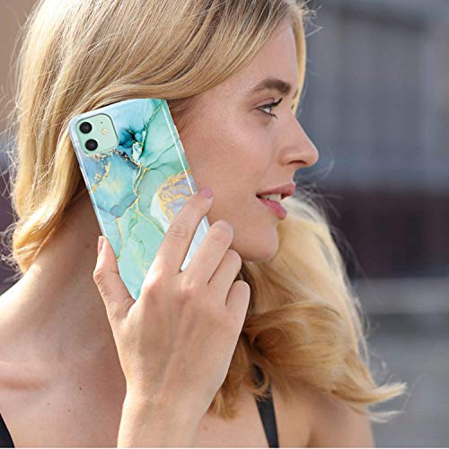 luolnh Compatible with iPhone 11 Case,iPhone 11 Marble Case,Brilliant Design Shockproof Flexible Soft Silicone Rubber TPU Bumper Cover Skin Case for iPhone 11 6.1 inch 2019 -Abstract Mint