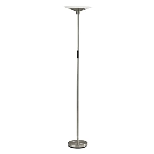 Adesso 5121-22 Solar LED Torchiere, Lamp, Brushed Steel