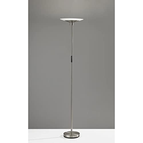 Adesso 5121-22 Solar LED Torchiere, Lamp, Brushed Steel