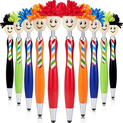 Mop Head Stylus Pen for Touch Screen Cleaner Stylus Pens for Kids 3-in-1 Stylus Pen Duster for Universal Touch Screen Devices (5 Pieces)