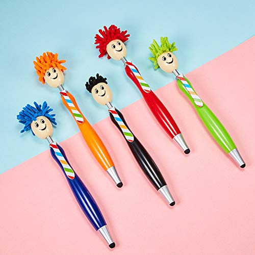 Mop Head Stylus Pen for Touch Screen Cleaner Stylus Pens for Kids 3-in-1 Stylus Pen Duster for Universal Touch Screen Devices (5 Pieces)