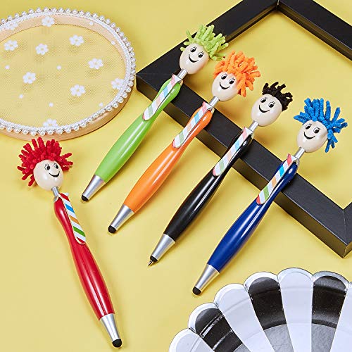 Mop Head Stylus Pen for Touch Screen Cleaner Stylus Pens for Kids 3-in-1 Stylus Pen Duster for Universal Touch Screen Devices (5 Pieces)