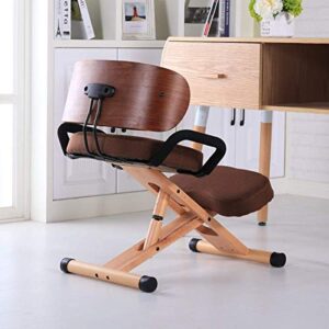 Autopeck Ergonomic Kneeling Chair Posture Wooden Back Office Seat Thick Wood Adjustable Suitable Stool Design Home Healthy Support Improved Knee