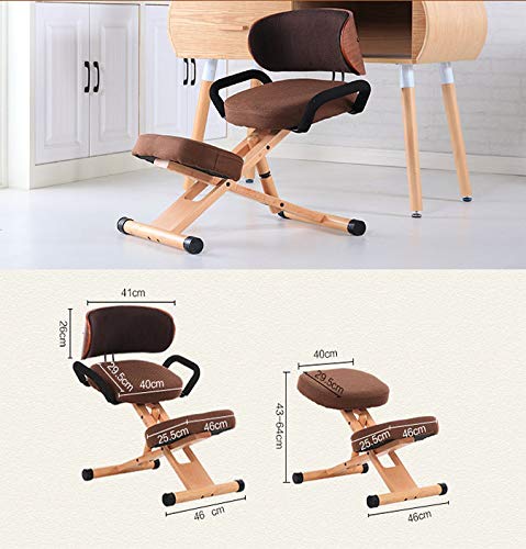 Autopeck Ergonomic Kneeling Chair Posture Wooden Back Office Seat Thick Wood Adjustable Suitable Stool Design Home Healthy Support Improved Knee