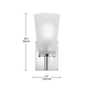 Globe Electric 51520 Alyssa 1-Light Wall Sconce, Chrome, Frosted Glass Shade