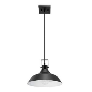 globe electric 44476 1-light outdoor indoor pendant lighting, matte black, textured socket, outdoor lighting modern, outdoor light fixture, porch light, kitchen island, pendant light fixture