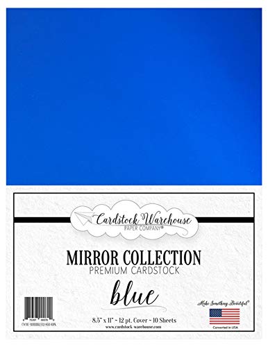 Mirror Blue Metallic Mirricard Cardstock - 8.5 X 11 inch - 100 lb / 12Pt - 10 Sheets from Cardstock Warehouse