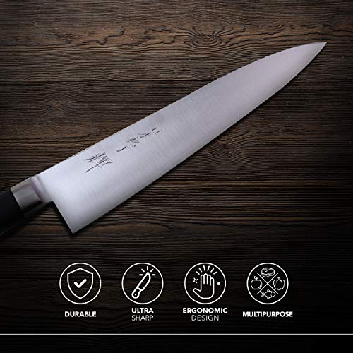 JCK ORIGINAL Kagayaki Japanese Chef’s Knife, KGR2-3 Professional Gyuto Knife, R-2 Special Steel Pro Kitchen Knife with Ergonomic Pakka Wood Handle, 8.2 inch